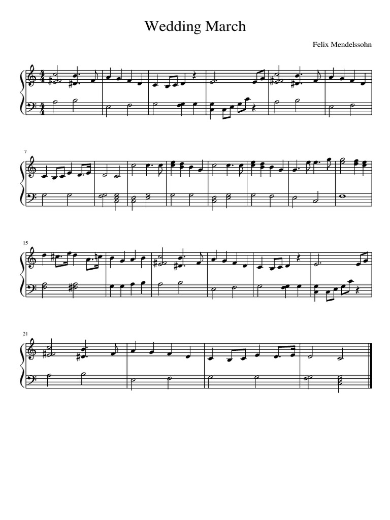 Wedding March: Felix Mendelssohn | PDF