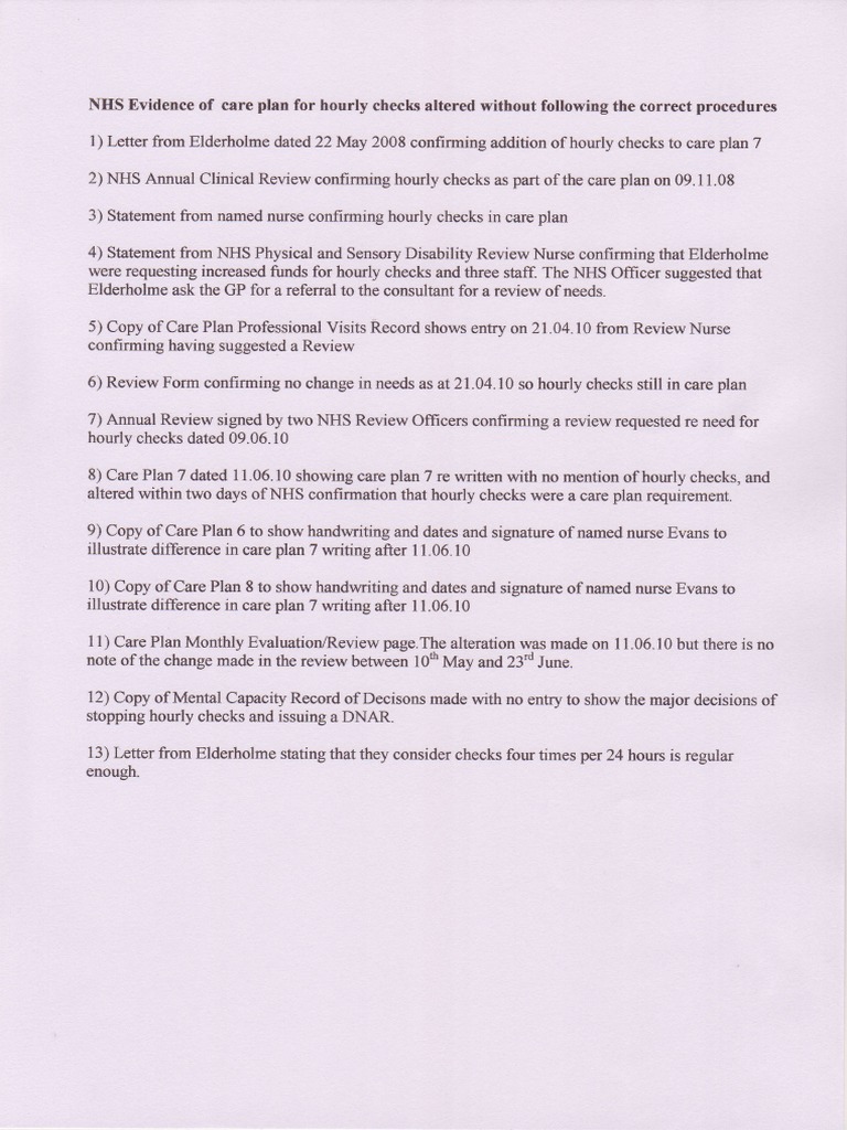 Hourly Checks Evidence | PDF | National Health Service | Healthcare