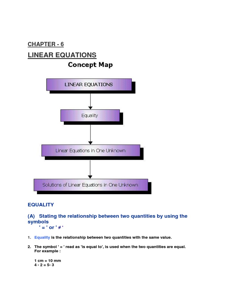 Linear Equation Notes | PDF | Equations | Teaching Mathematics