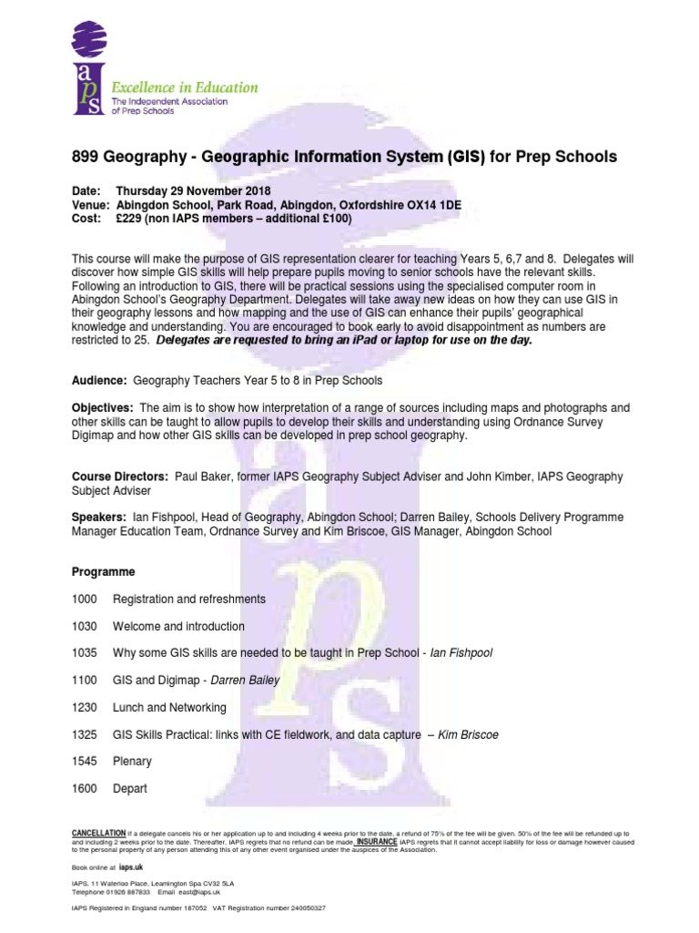 899 - Geography - GIS For Prep Schools 29 11 18 Programme and Map v2 ...