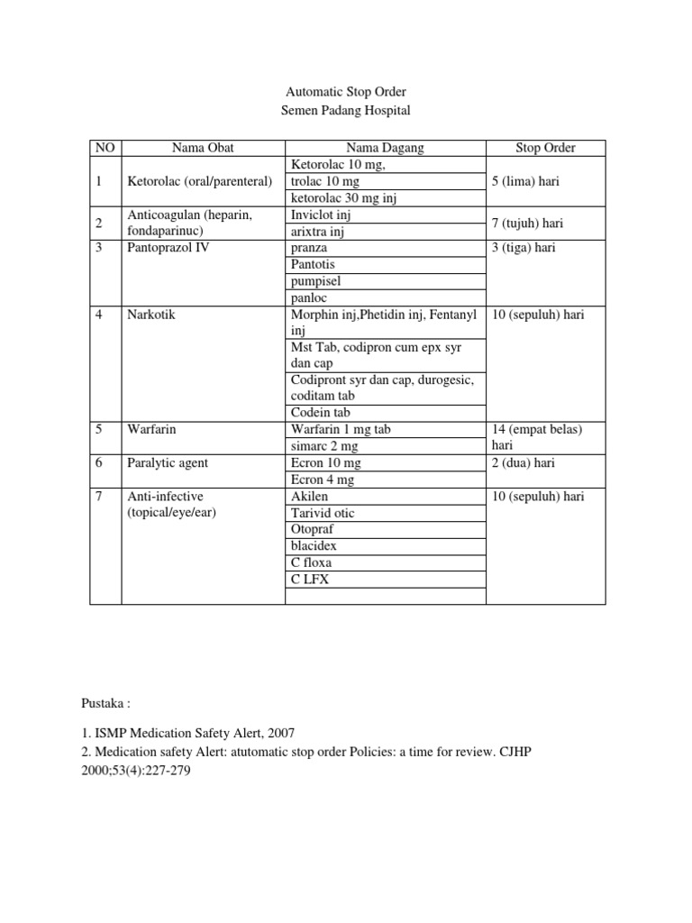 Automatic Stop Order | PDF | Rtt | World Health Organization