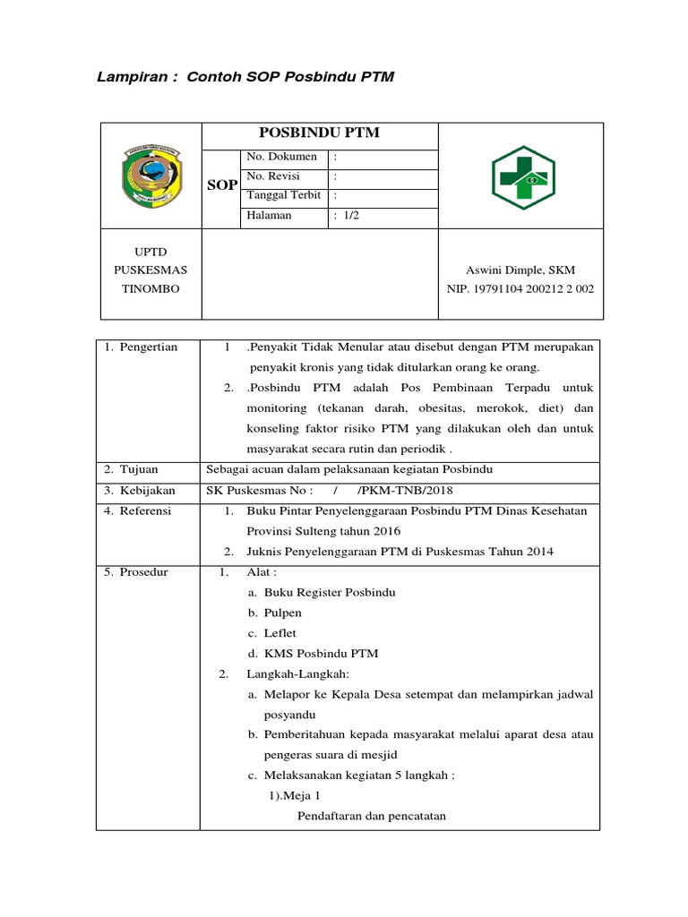 Lampiran Sop PTM | PDF