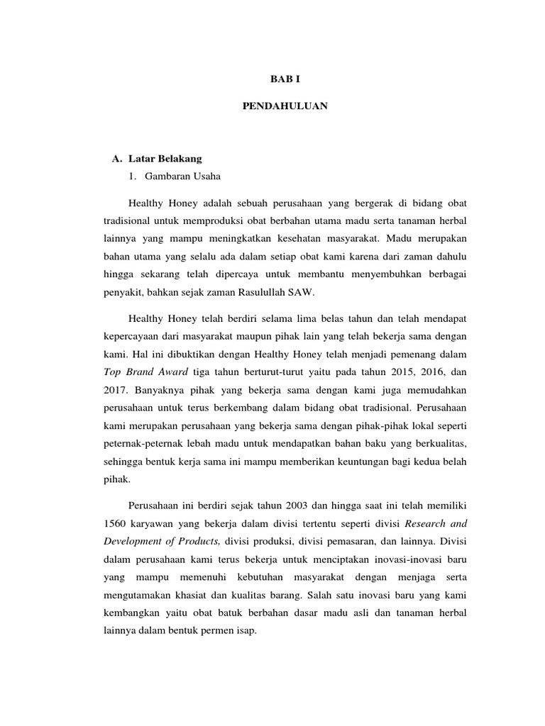 Proposal Bisnis Obat Batuk Herbal | PDF