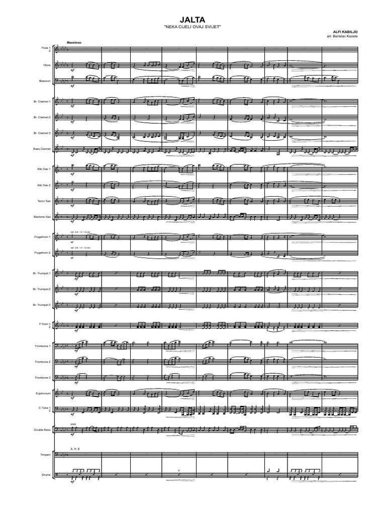 Jalta (A. Kabiljo - B. Kezele) - Score and Parts | PDF | Saxophone ...