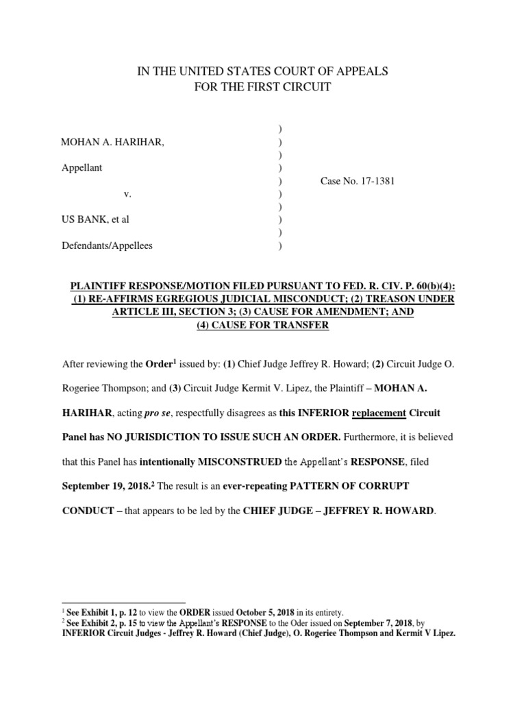 80% of 1st Circuit Judges - Incl. CHIEF JUDGE JEFFREY R. HOWARD Are Now ...