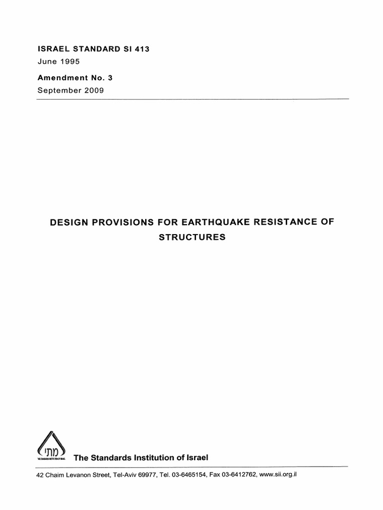 SI 413 - Israeli Sismic Code 2009 | PDF