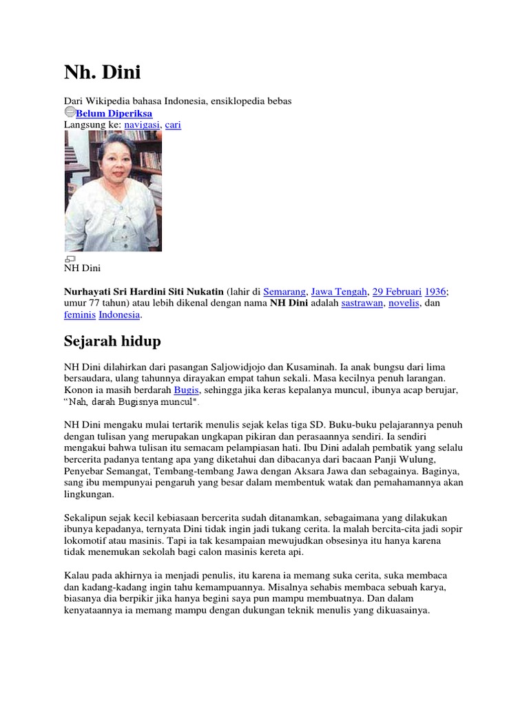 Biografi NH Dini | PDF | Klasik | Fiksi Umum
