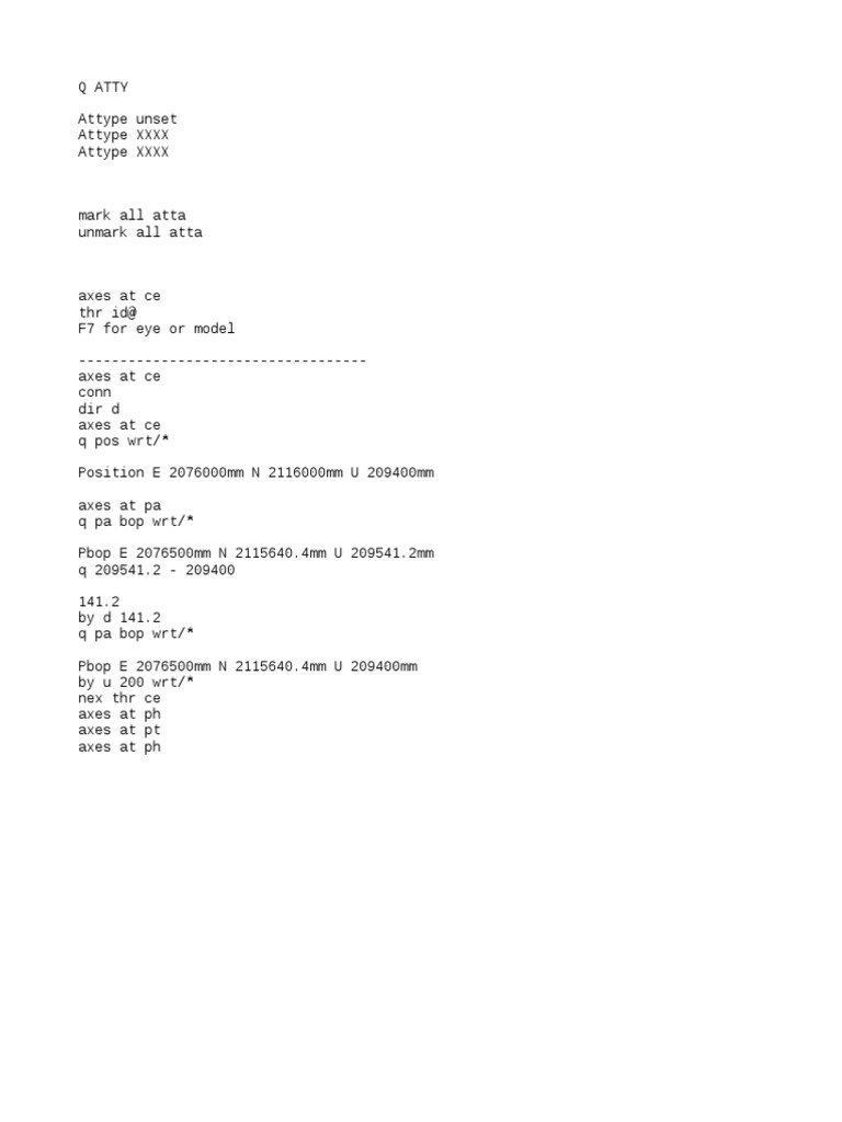 PDMS COMMAND and Output | PDF