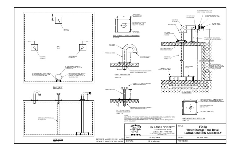 Water Storage Tank Detail Drawing | PDF | Pipe (Fluid Conveyance) | Screw