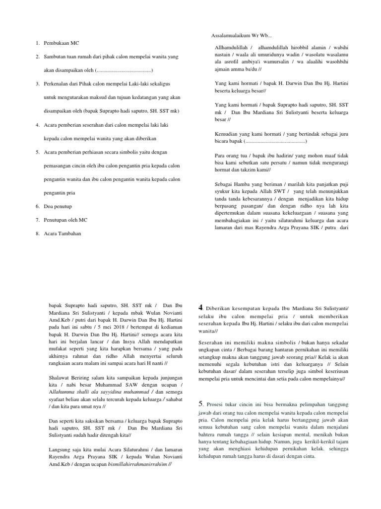 Pembukaan MC Lamaran | PDF