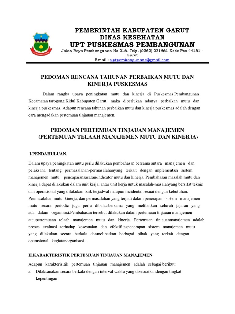 Rencana Tahunan Perbaikan Mutu Dan Kinerja Puskesmas | PDF ... Rencana Tahunan Perbaikan Mutu Dan Kinerja Puskesmas | PDF ...