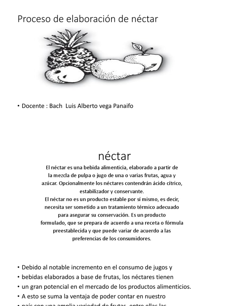 Proceso de Elaboración de Néctar | PDF | Gusto | Agua