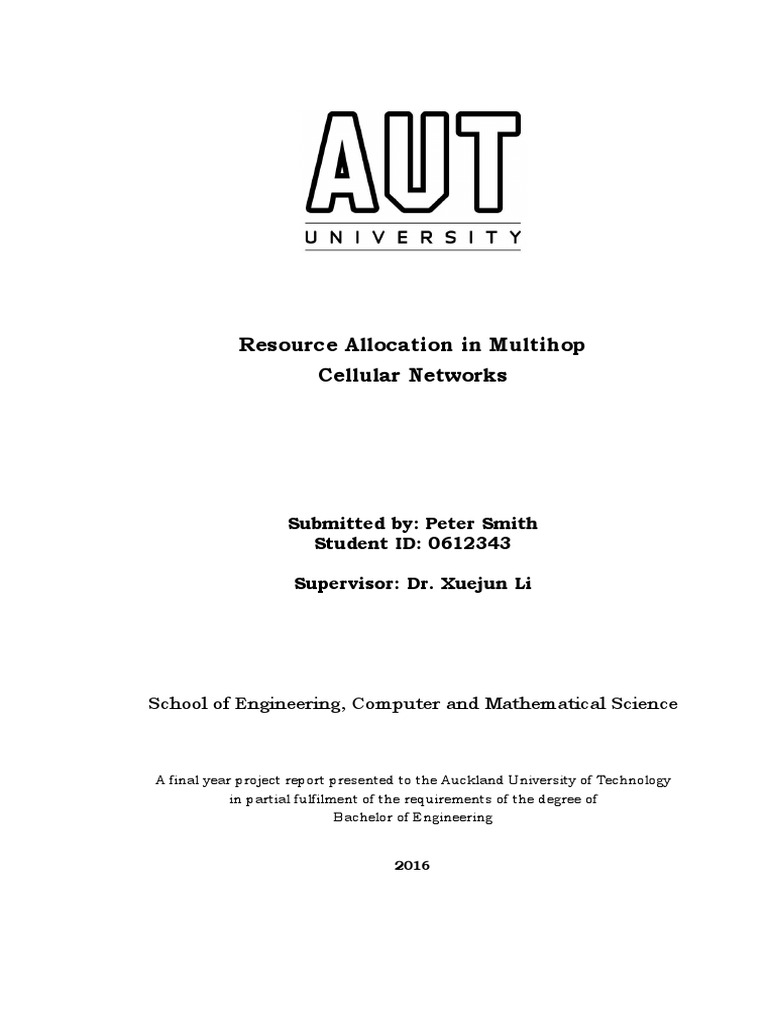 AUT FYP Report Template | PDF | Cellular Network | Channel Access Method
