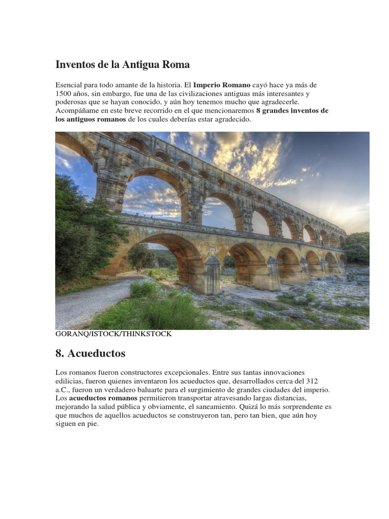 Invenciones De La Antigua Roma Las Impactantes Creaciones Romanas Que