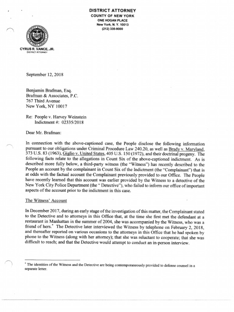 DA letter re: Weinstein Count 6