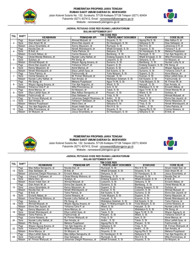 Jadwal Code Red | PDF