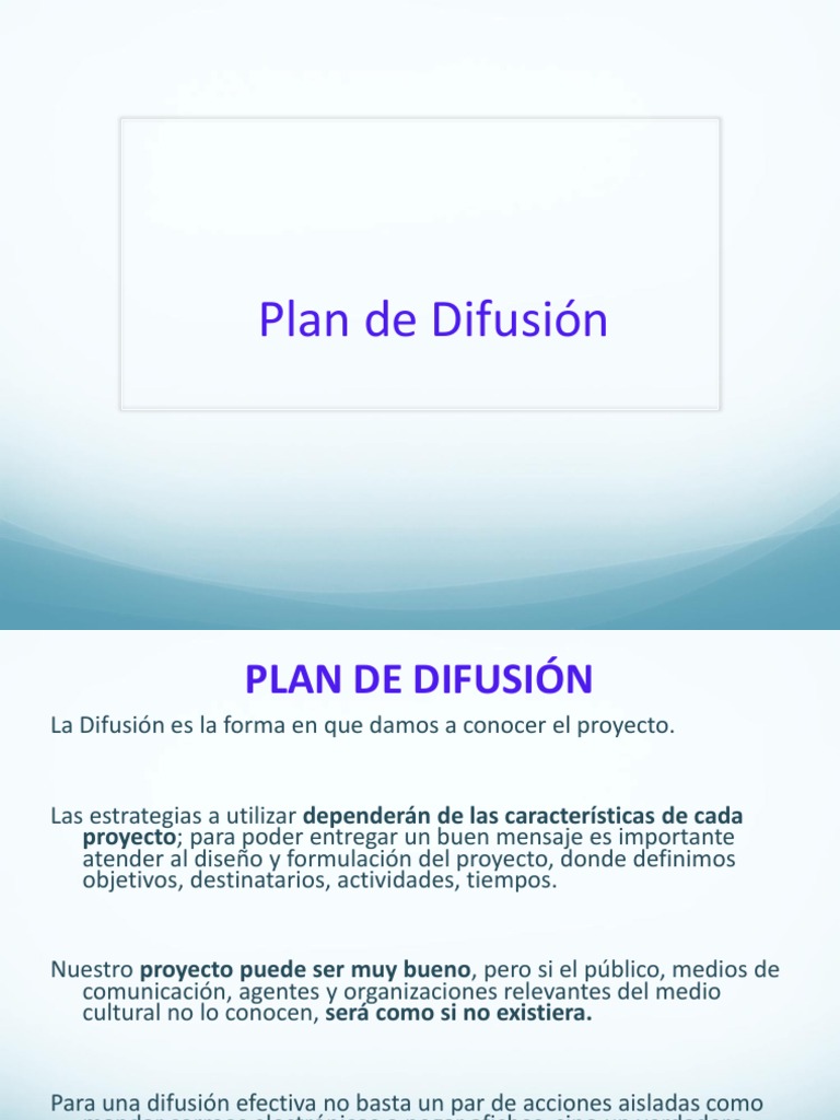 Estrategias para un Plan de Difusión | PDF | Publicación | Medios de ...