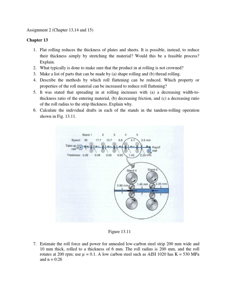 Assignment 2 | PDF | Rolling (Metalworking) | Extrusion