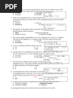 Math Quiz Bee Grade 7 | PDF | Area | Ratio
