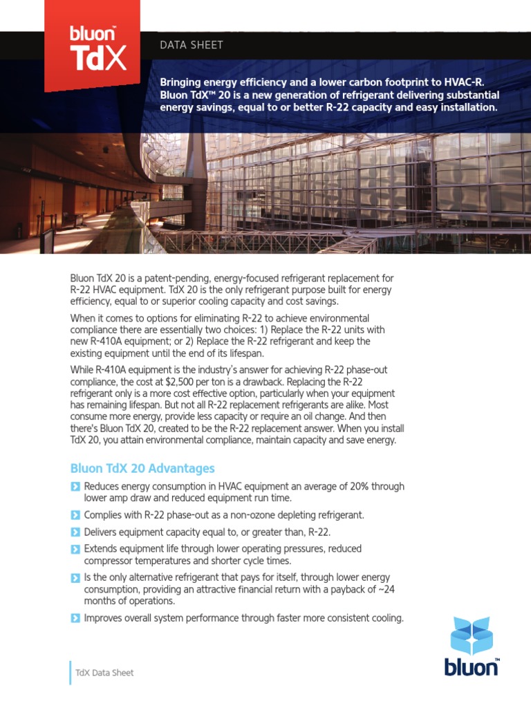 Bluon TDX 20 Advantages - Bluon HVAC Solutions | PDF | Hvac | Air ...