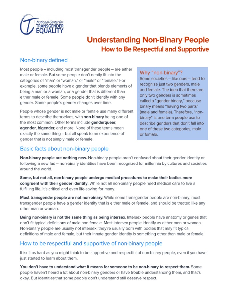 Understanding Non Binary People PDF | PDF