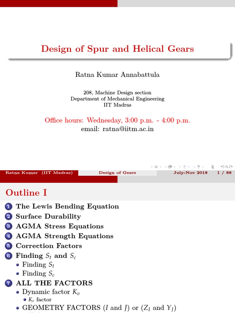 Gear Design | PDF | Gear | Bending
