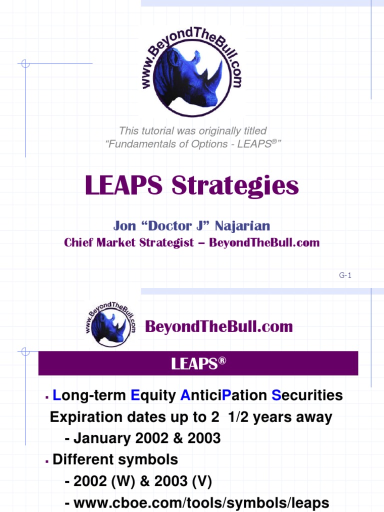 LEAPS Strategies With Jon Najarian PDF | PDF | Option (Finance) | Stocks
