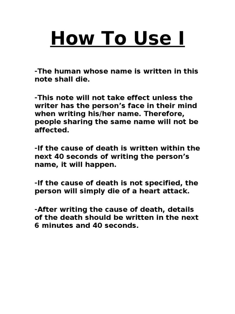 Death Note How to Use Rules 1-10 | Death | Human | Free 30-day Trial ...