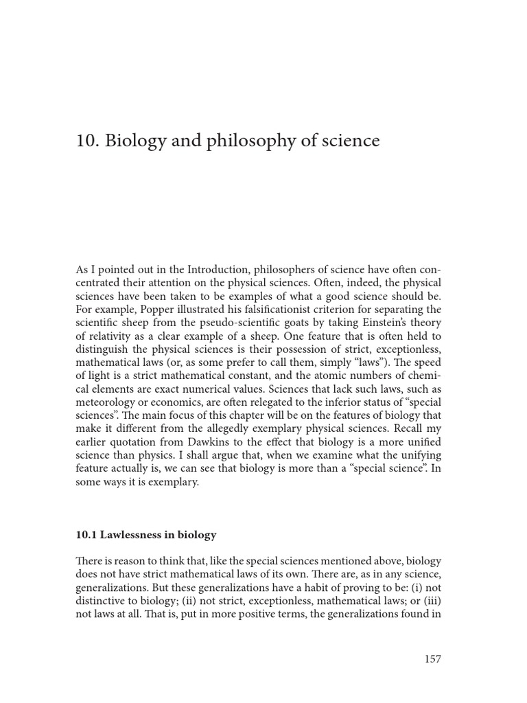 Biology and Philosophy of Science | PDF | Theory | Science