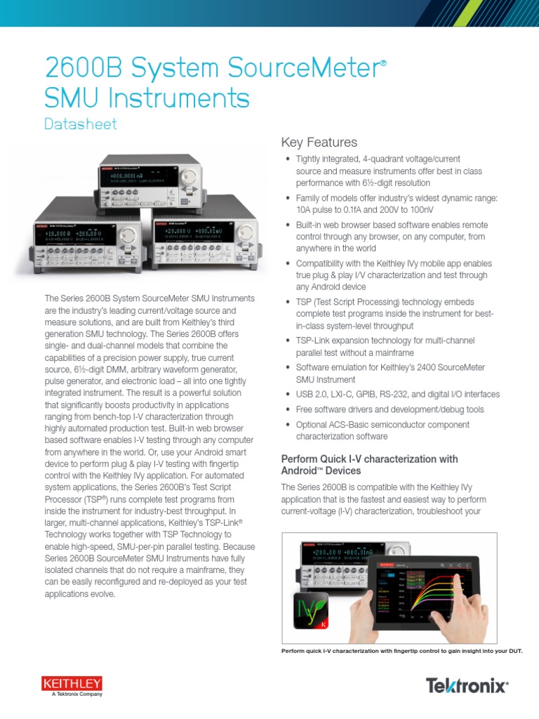 2600B System Sourcemeter Smu Instruments: Datasheet | PDF | Integrated ...