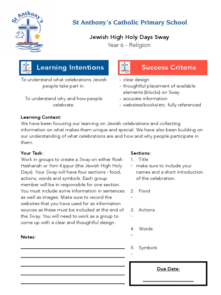 Jewish High Holy Days Sway Project | PDF | Career & Growth | Self ...