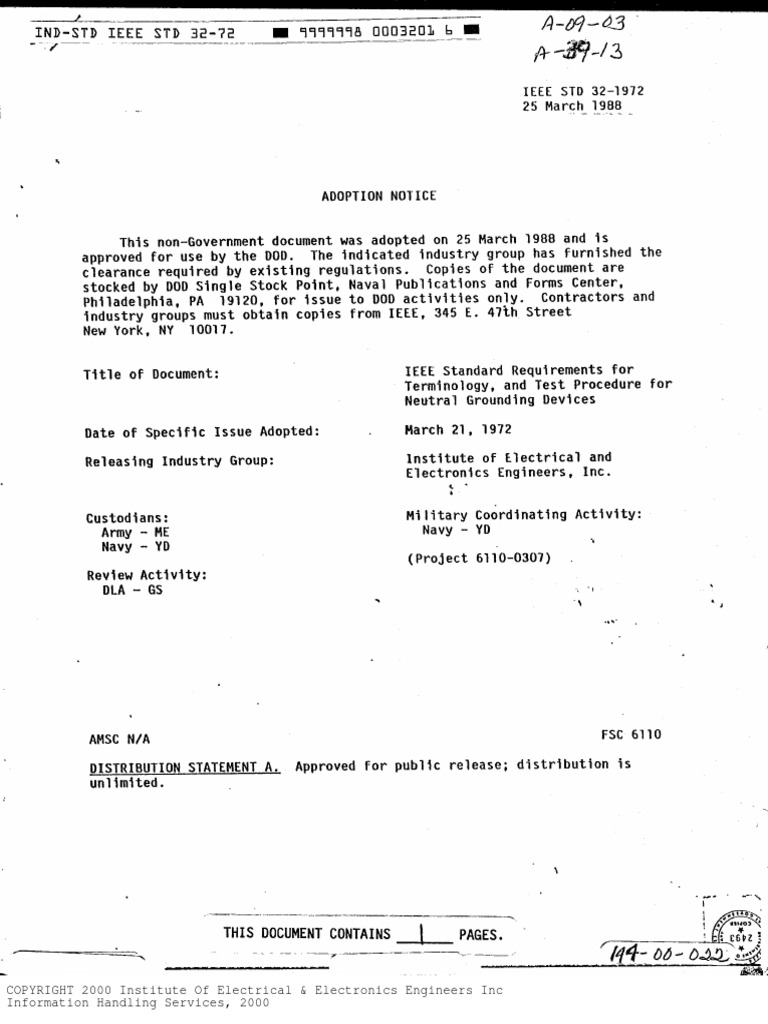 Ieee STD 32 Neutral Grounding Devices PDF | PDF