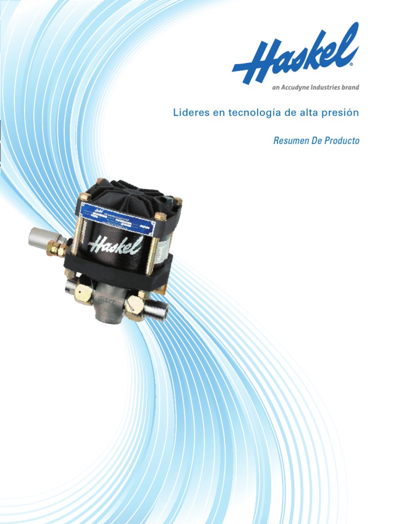 Bombas Haskel: Alta Presión y Seguridad | PDF | Bomba | Helio