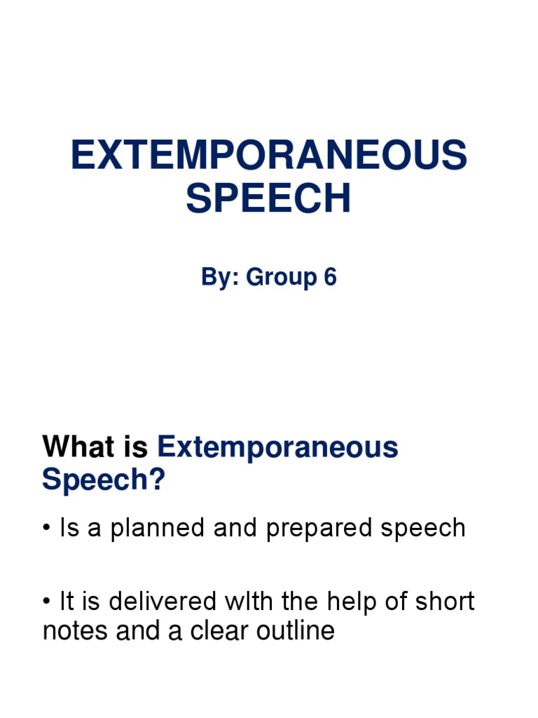 Extemporaneous Speech Guide | PDF | Self-Improvement