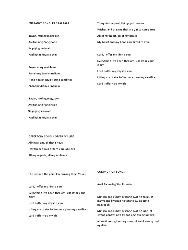 Entrance Song | PDF