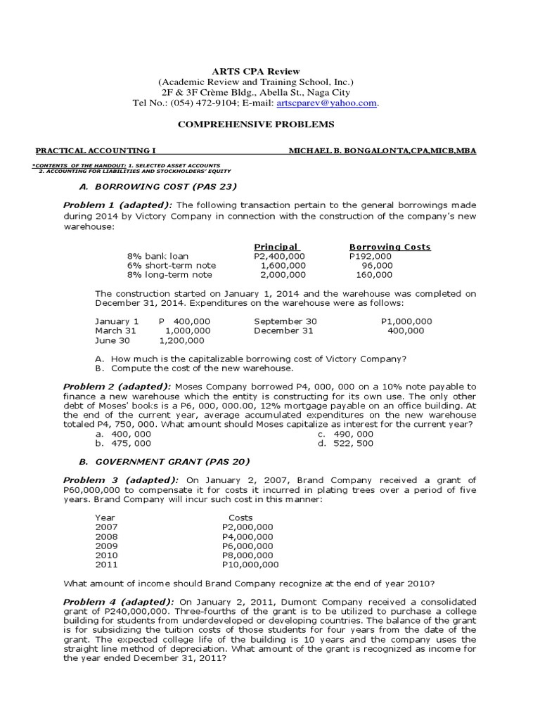 Comprehensive Topics Handouts | PDF | Treasury Stock | Bonds (Finance)