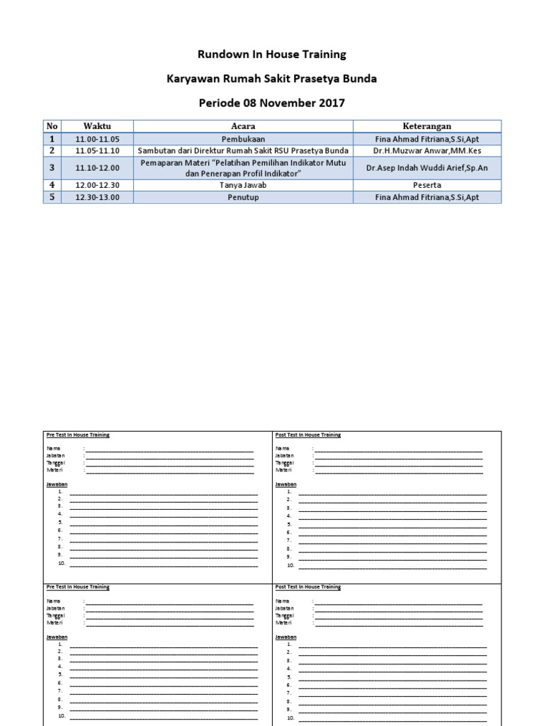 Rundown in House Training | PDF