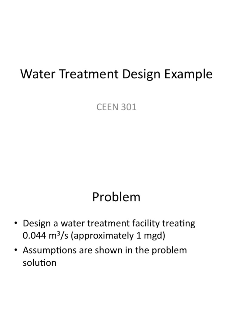 Water Treatment Facility Design Example | PDF