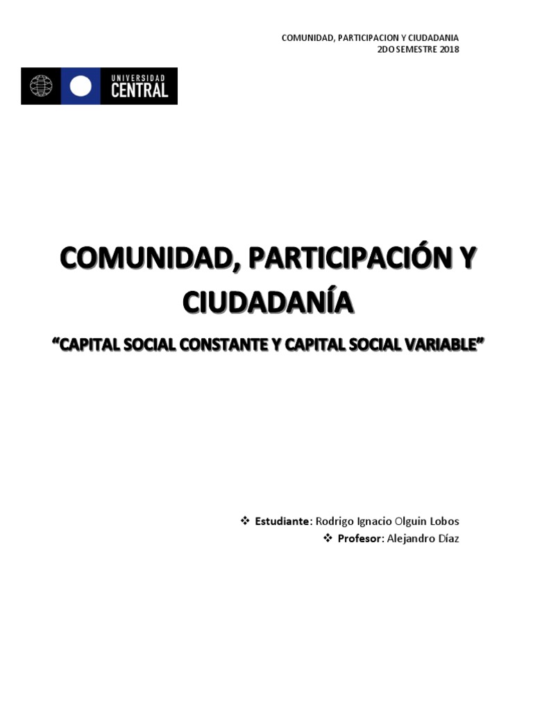 Capital Social Constante y Variable | PDF | Gobernancia | Estado (política)
