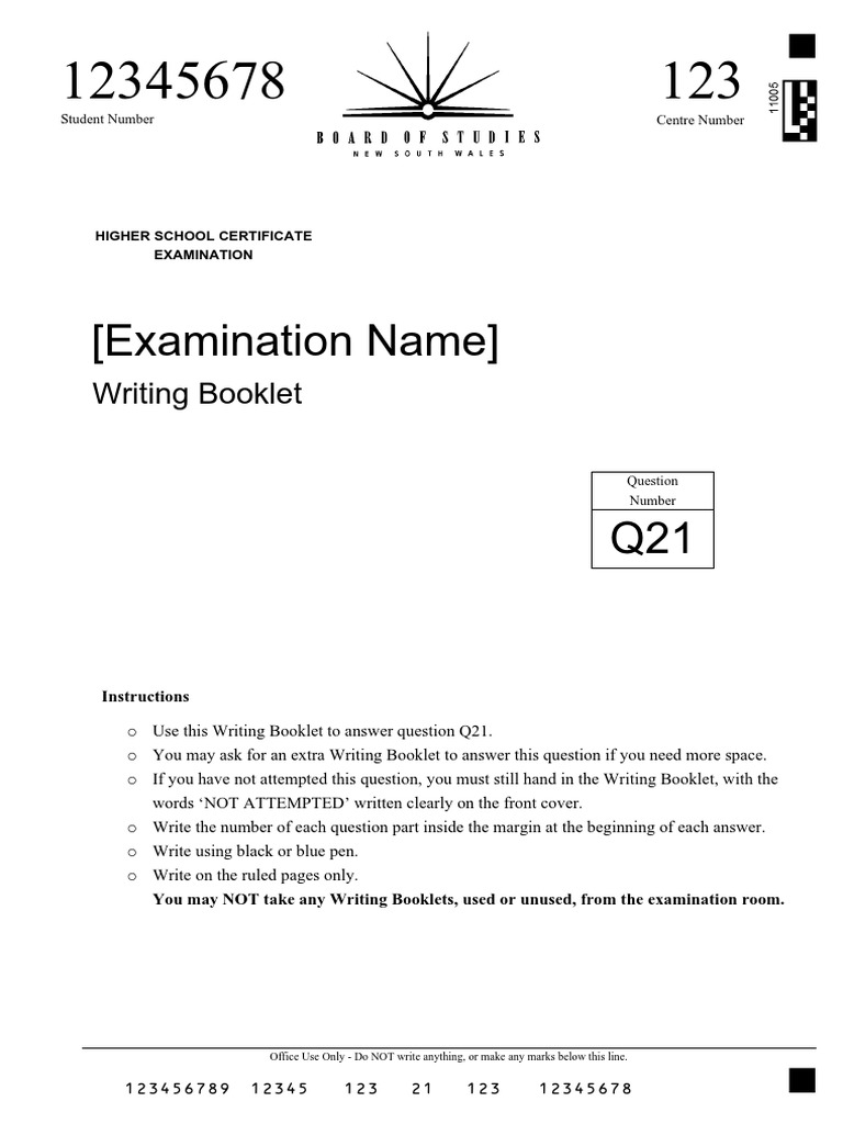HSC Generic Writing Booklet | PDF | Qualifications | Educational Stages