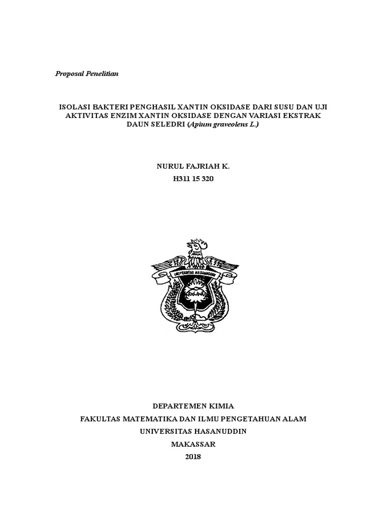 Isolasi Dan Uji Aktivitas Inhibisi Xantin Oksidase Oleh Estrak Metanol ...