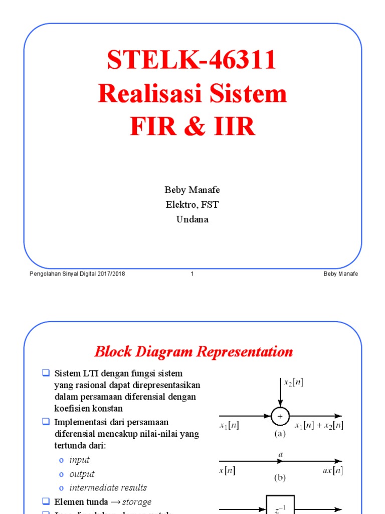 Realisasi Sistem FIR & IIR | PDF
