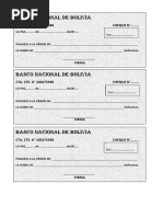 Cheques del Banco Nacional de Bolivia | PDF | Bolivia | Bancario