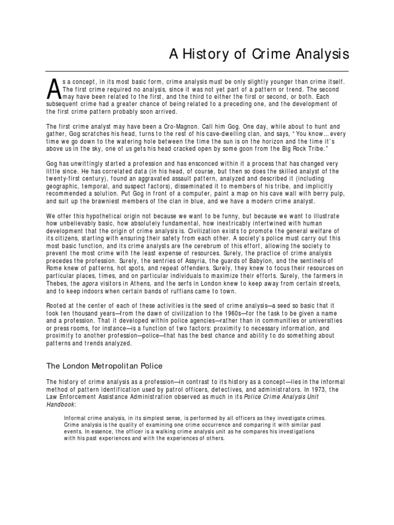 Evolution of Crime Analysis History | PDF | Police | Burglary