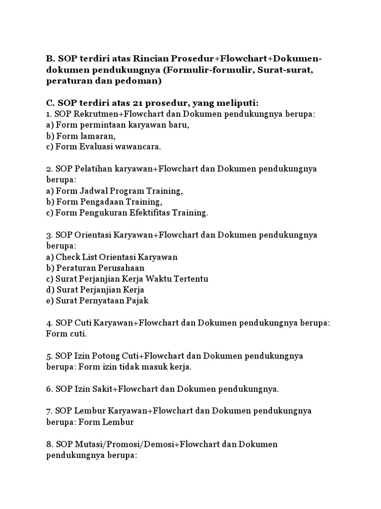 Sop HRD Perusahaan | PDF