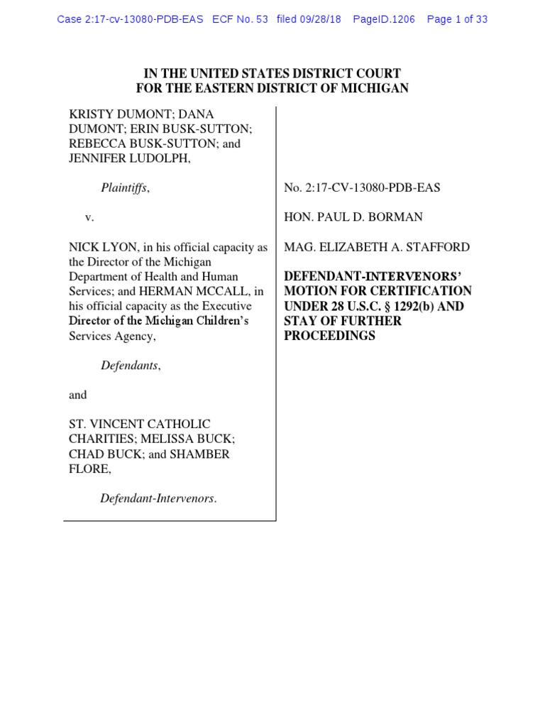 In The United States District Court For The Eastern District of ...