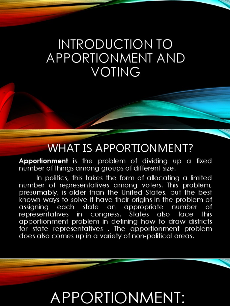 Introduction To Apportionment and Voting | PDF | Apportionment ...