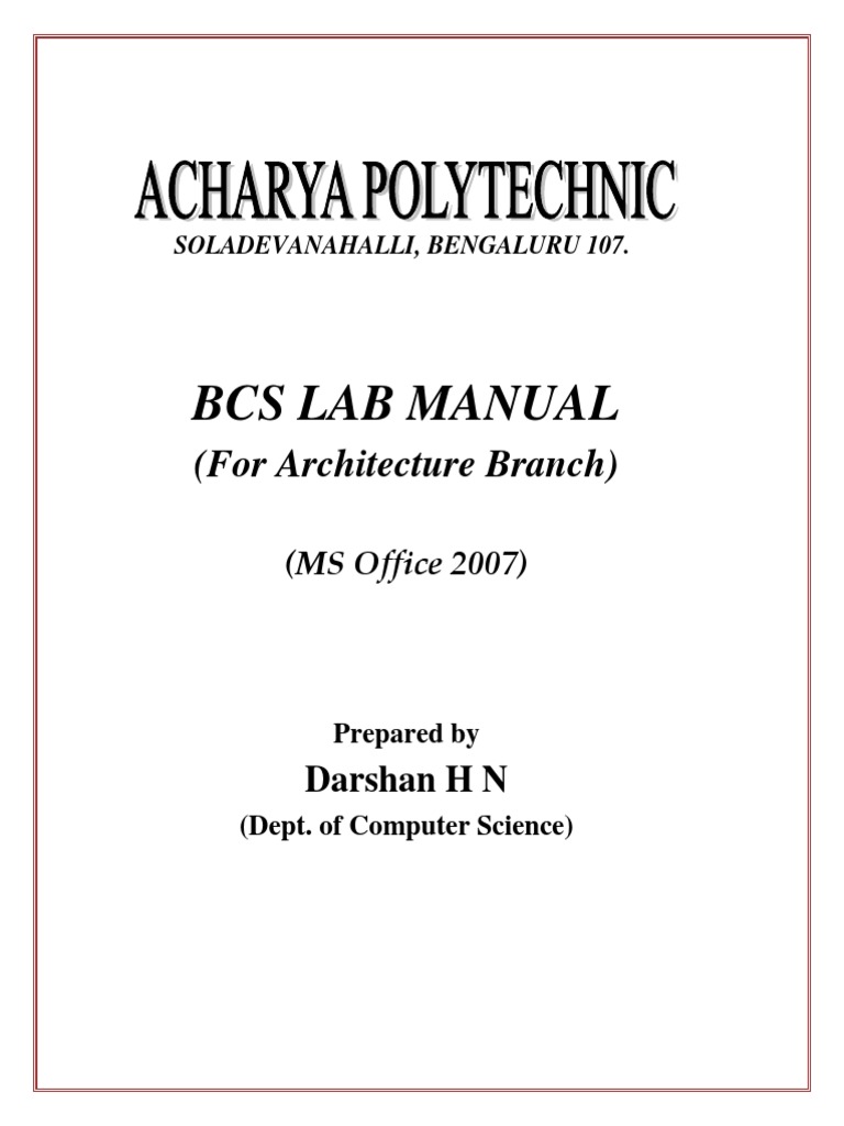 New BCS LAB MANUAL | PDF | Input/Output | Personal Computers