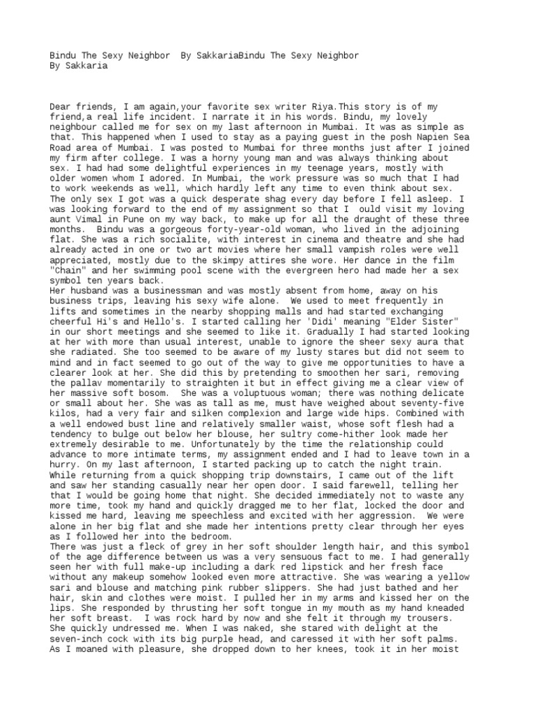 Bindu The Sexy Neighbor by Sakkaria | PDF | Clitoris | Masturbation