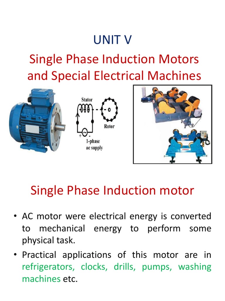 Single Phase Induction Motor and Special Electrical Machines | PDF ...